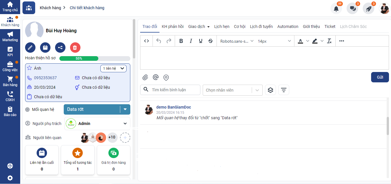 Getfly CRM Phần mềm quản lý và chăm sóc khách hàng